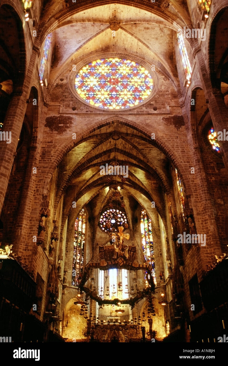 stained-glass-window-cathedral-palma-hi-res-stock-photography-and