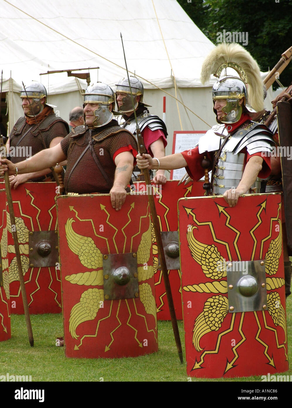Roman Legionary at the Amphitheatre at Caerleon South Wales UK 2004 ...