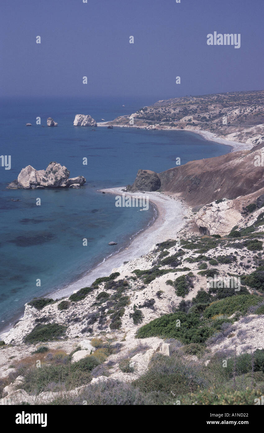 South coast of Cyprus and legendary birthplace of the Goddess Aphrodite ...