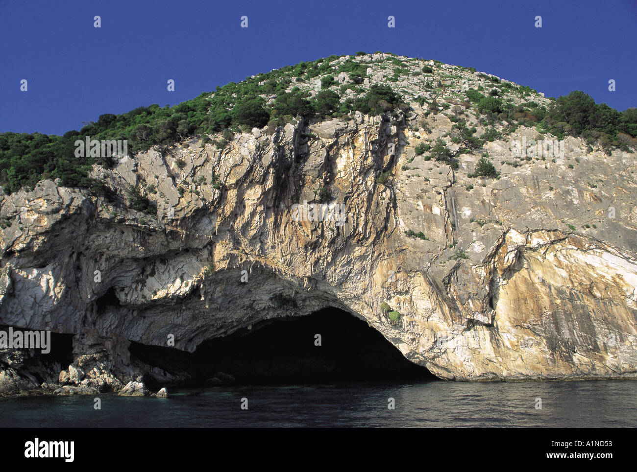 Grotto on Meganissi, Greek islands Stock Photo - Alamy