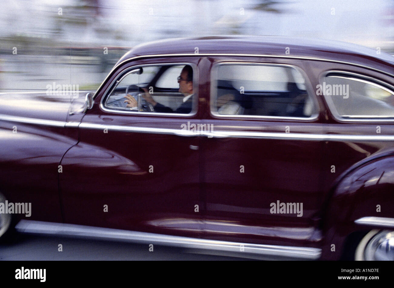 Driving old car Stock Photo - Alamy
