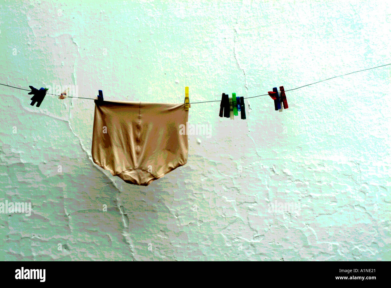 Washing line knickers hi-res stock photography and images - Alamy