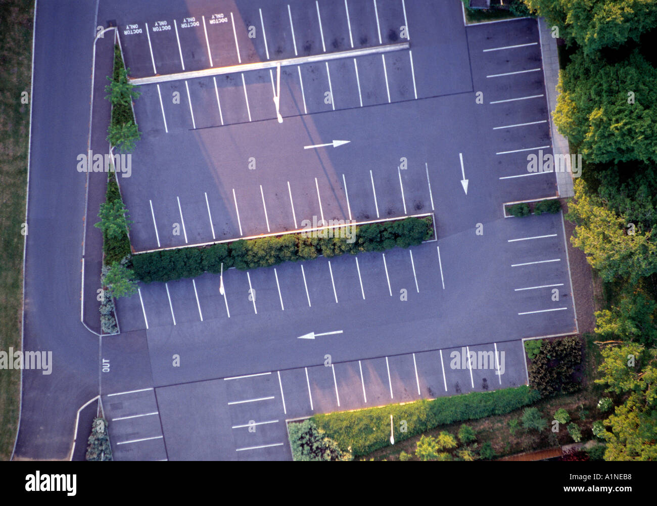 aerial view of empty car park Stock Photo - Alamy
