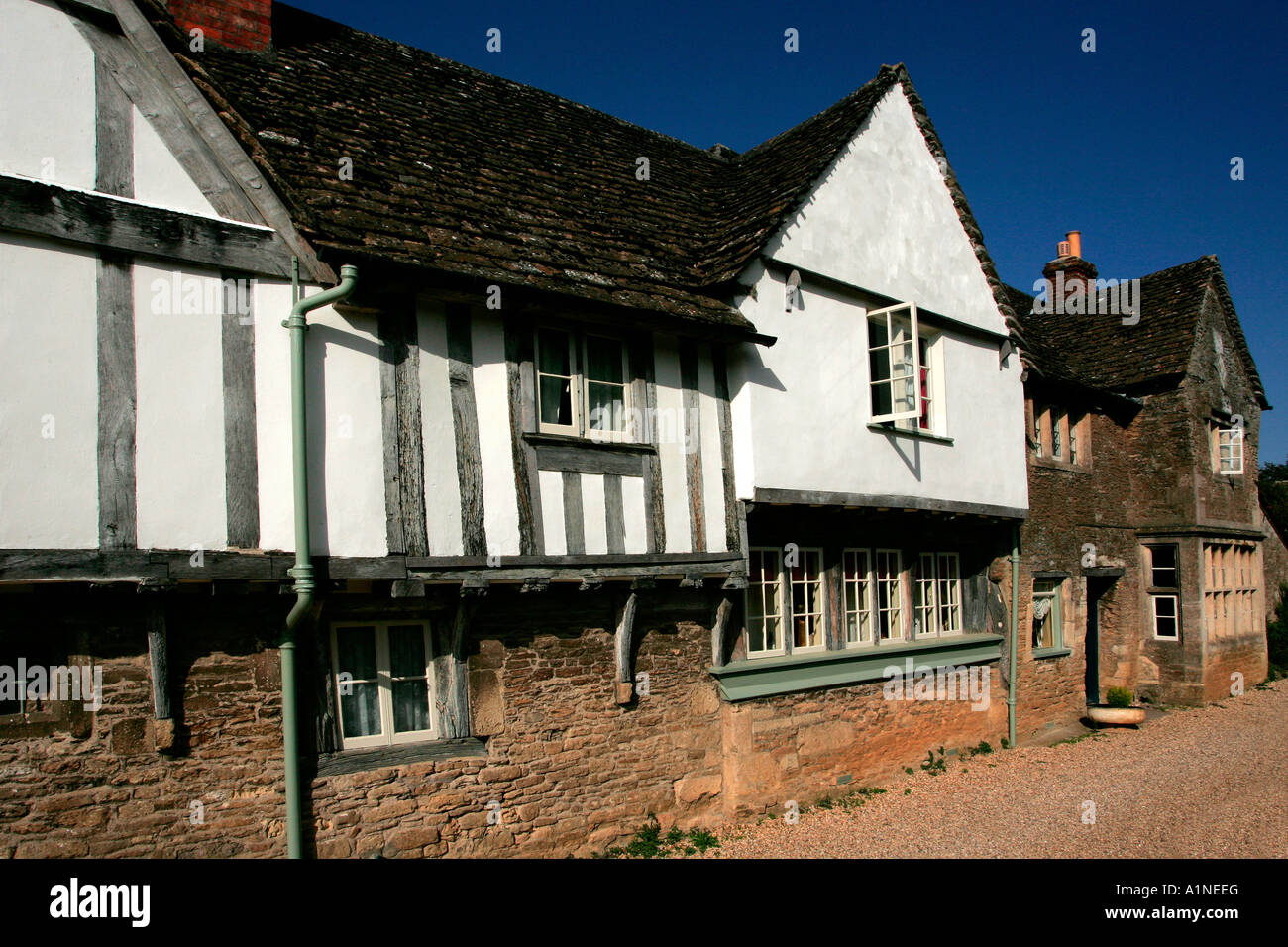 Half timbered cottage in the village of Lacock, Wiltshire, England ...