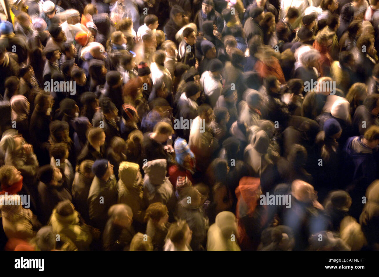 crowd new years eve celebration London England travel tourism massess ...
