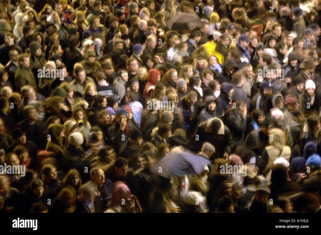 crowd new years eve celebration London England travel tourism massess ...