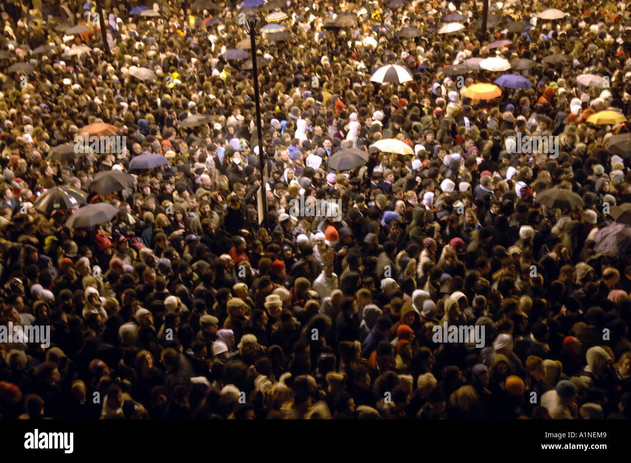 crowd new years eve celebration London England travel tourism massess ...