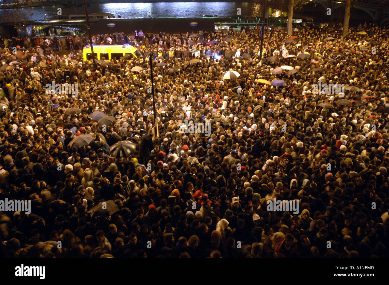 crowd new years eve celebration London England travel tourism massess ...