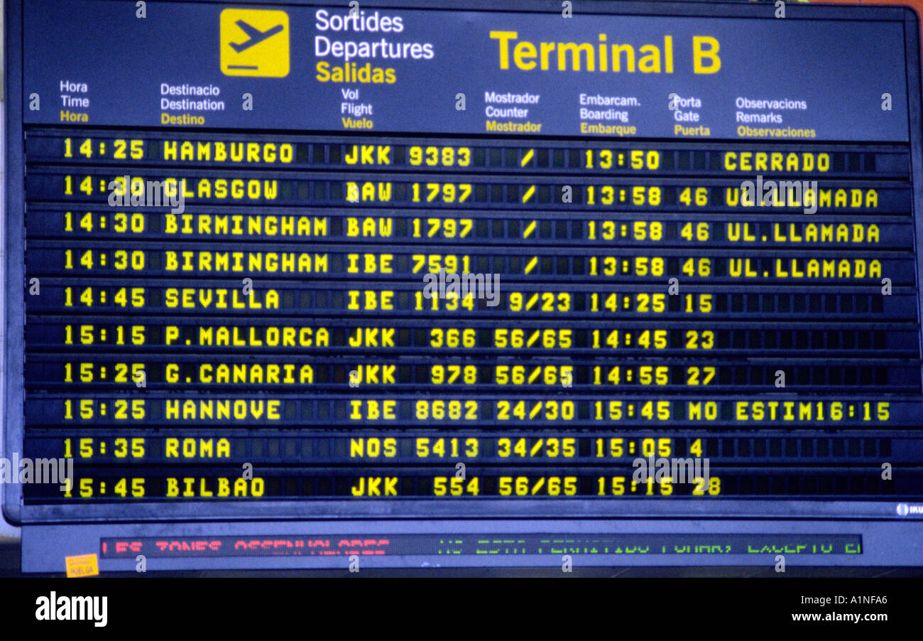 Airline Status Board Stock Photo - Alamy
