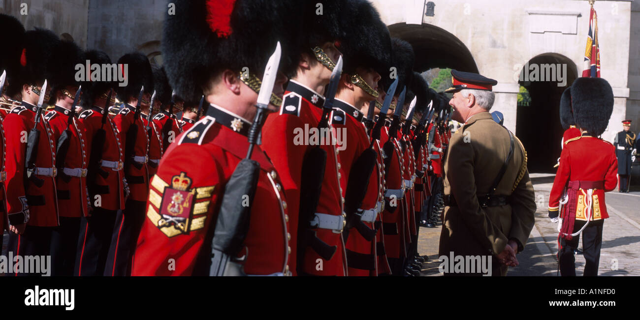 Guards in line London England Britain UK Stock Photo - Alamy