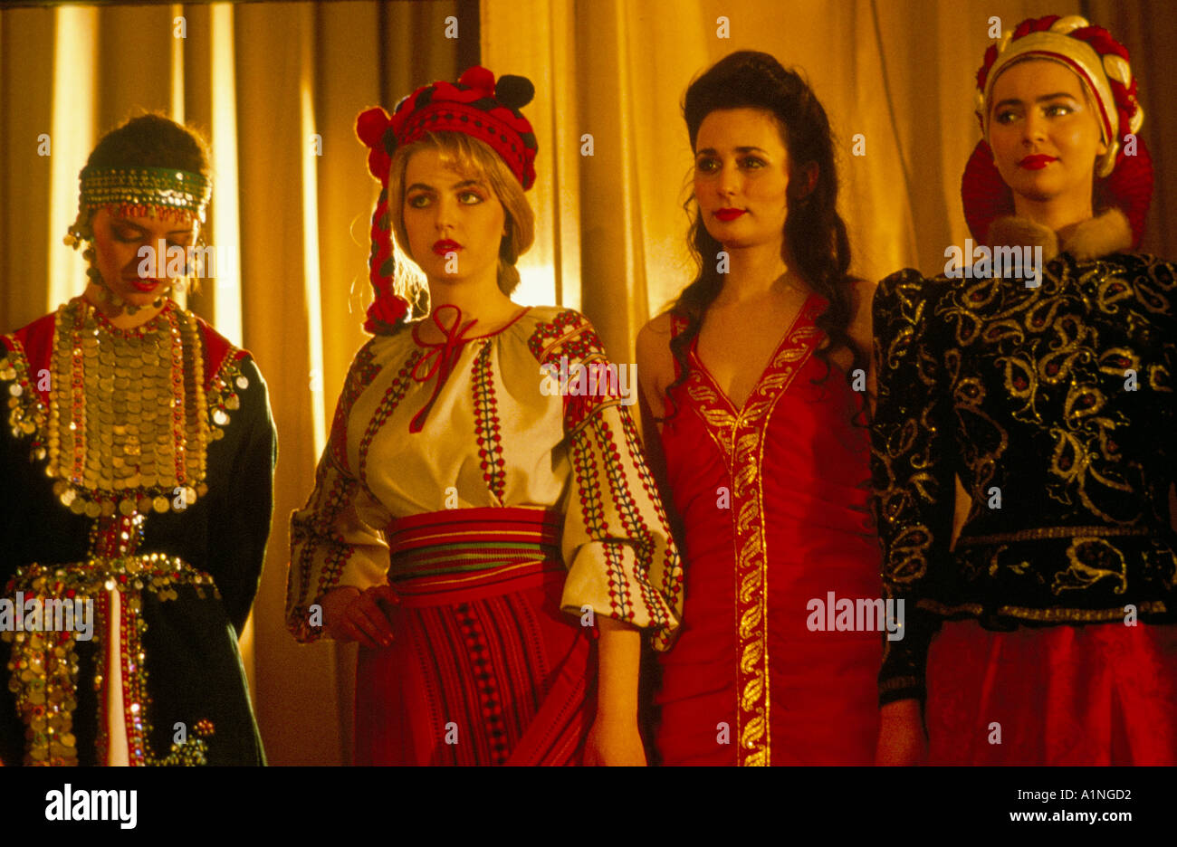 CONTESTANTS DRESSED IN TRADITIONAL REGIONAL COSTUMES IN MISS USSR ...