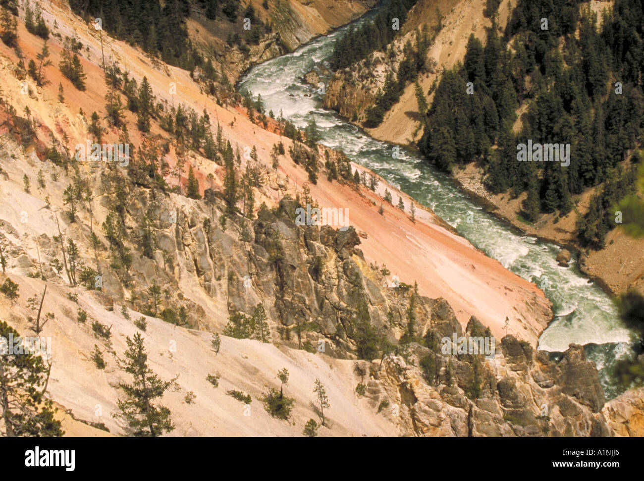Inspiration Point on the Yellowstone River in Yellowstone National Park ...