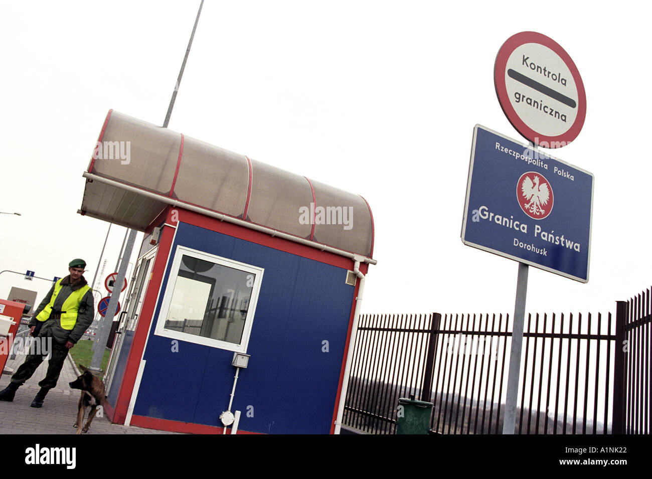 A Polish Border Guard at the Polish border crossing Dorohust Poland ...