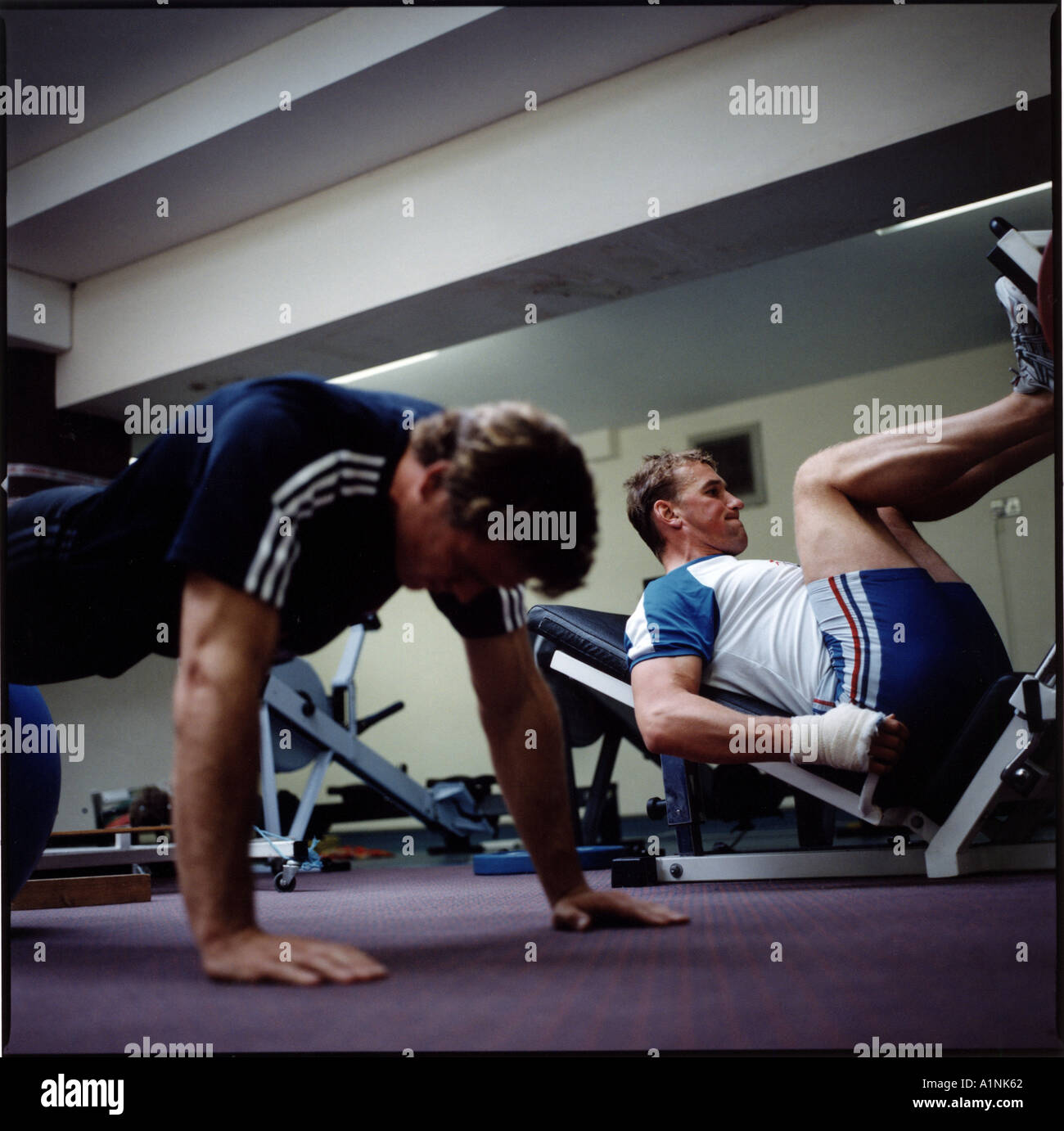 James Cracknell and Matthew Pinsent Training at the Leander Rowing Club ...