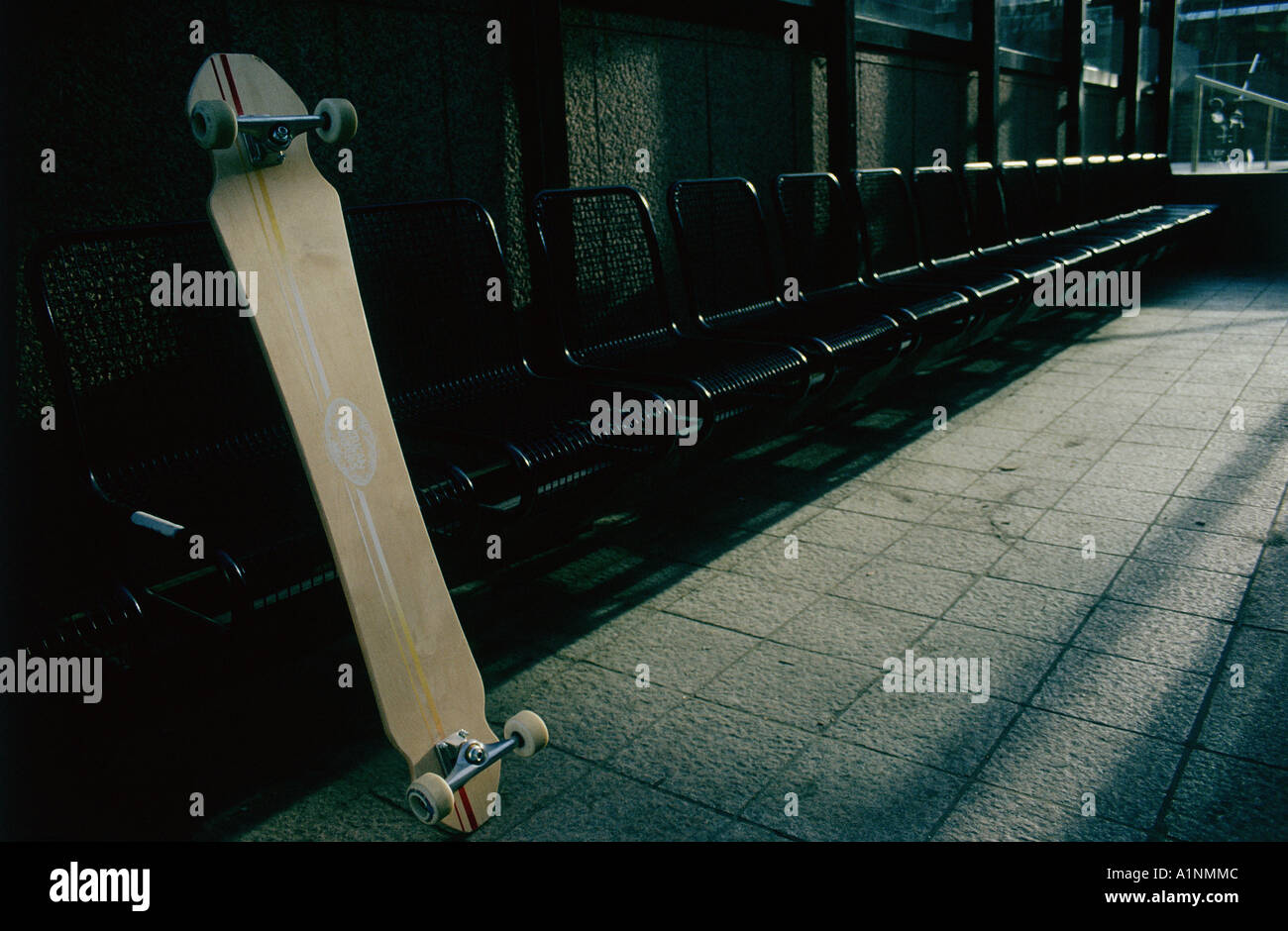 Skateboard On Bench Stock Photo - Alamy
