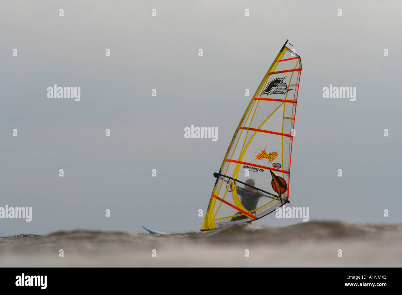 Windsurfer at sea full sail hi-res stock photography and images - Alamy