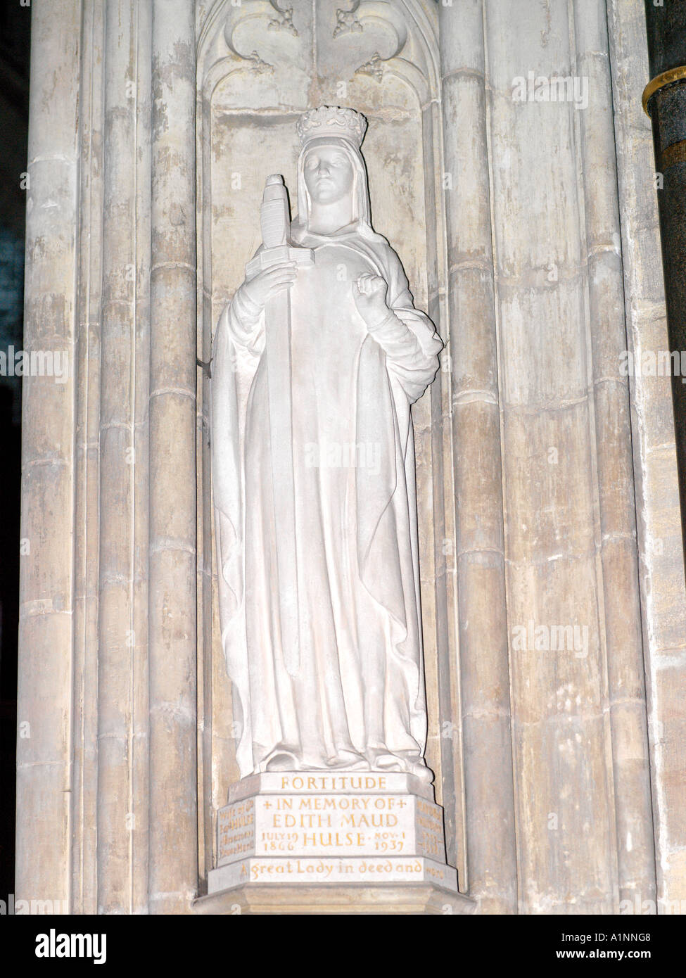 Salisbury Wiltshire England Salisbury Cathedral Statue of Fortitude ...