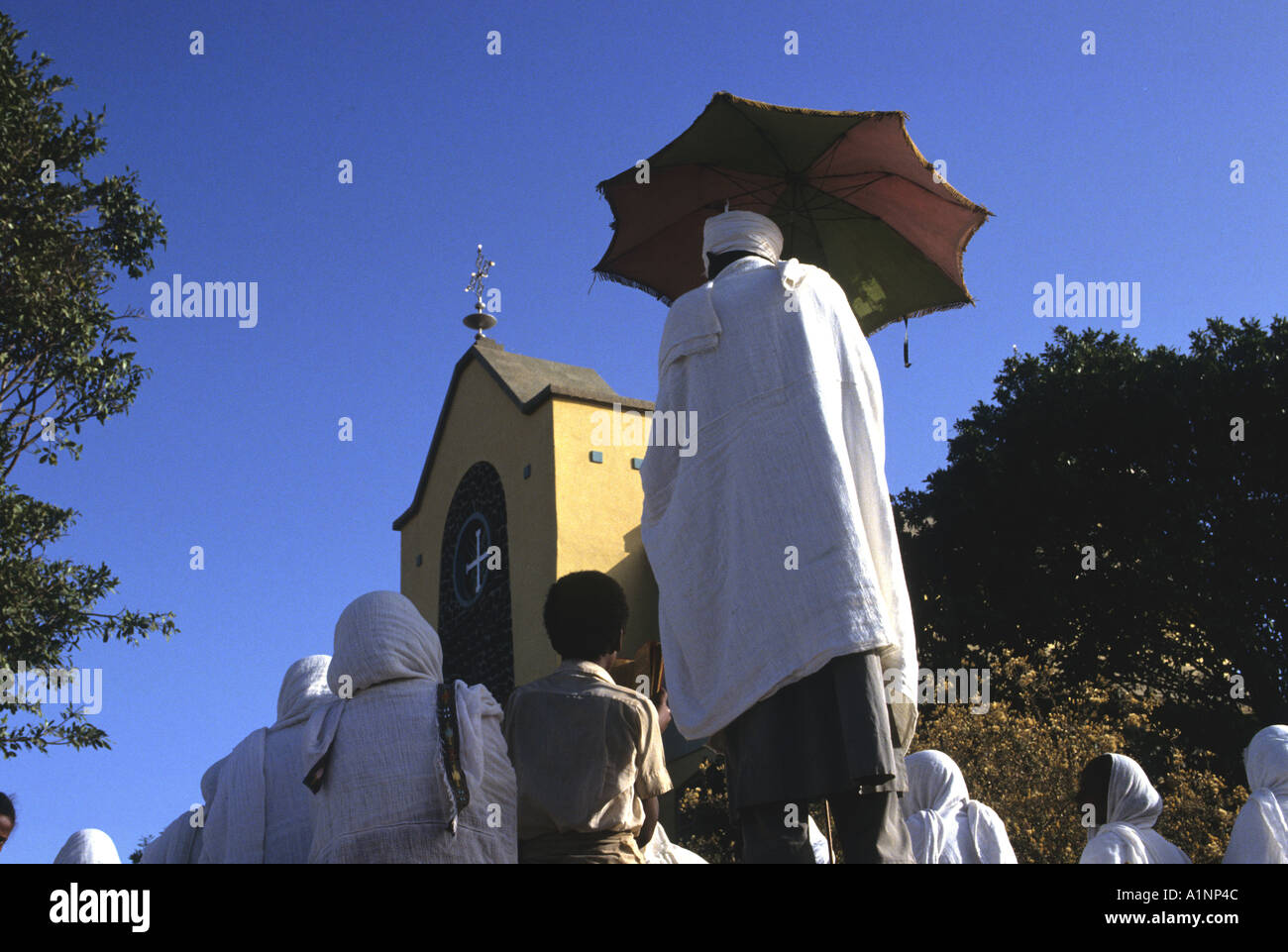 Ethiopian Preacher with Umbrella Stock Photo - Alamy