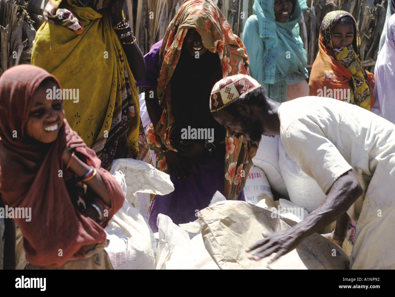 Food Aid distribution Centre Ethiopia Stock Photo - Alamy