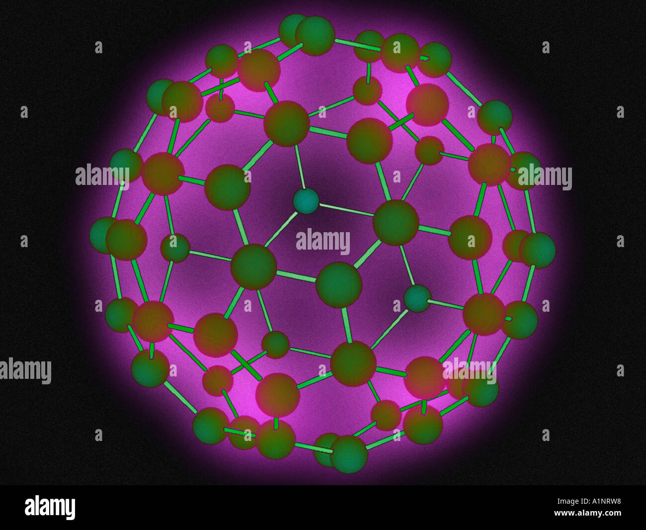 3D computer model of buckyball molecule Stock Photo - Alamy
