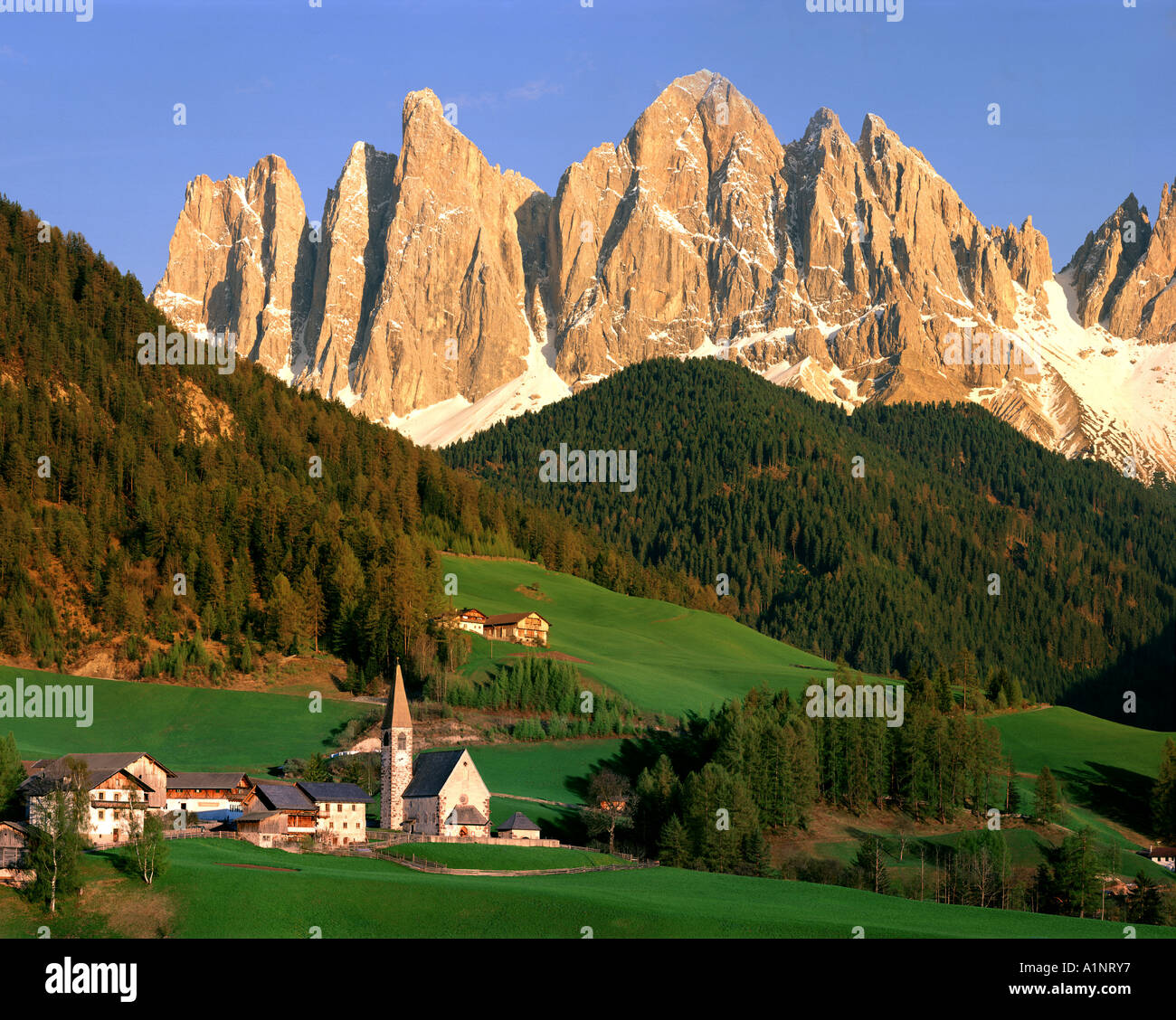 IT - DOLOMITES: St. Magdalena and Geisler Peaks Stock Photo - Alamy