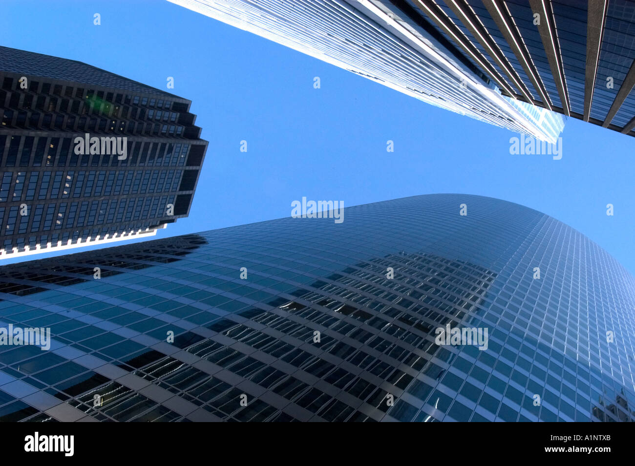 skyscrapers Chicago wide angle Stock Photo - Alamy