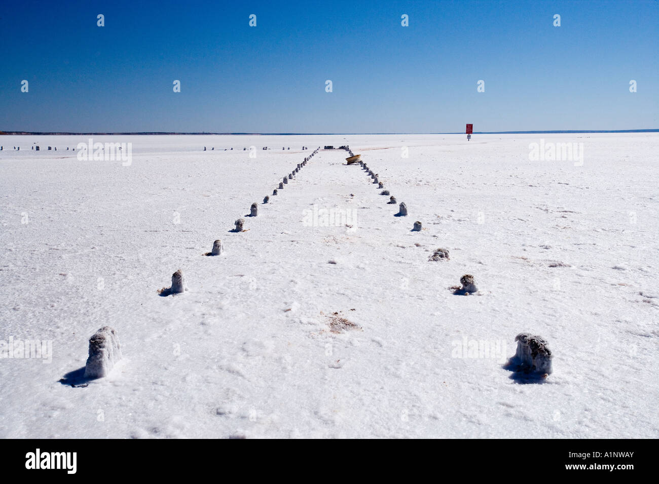 Old Salt Works Lake Hart Stuart Highway near Woomera Outback South ...