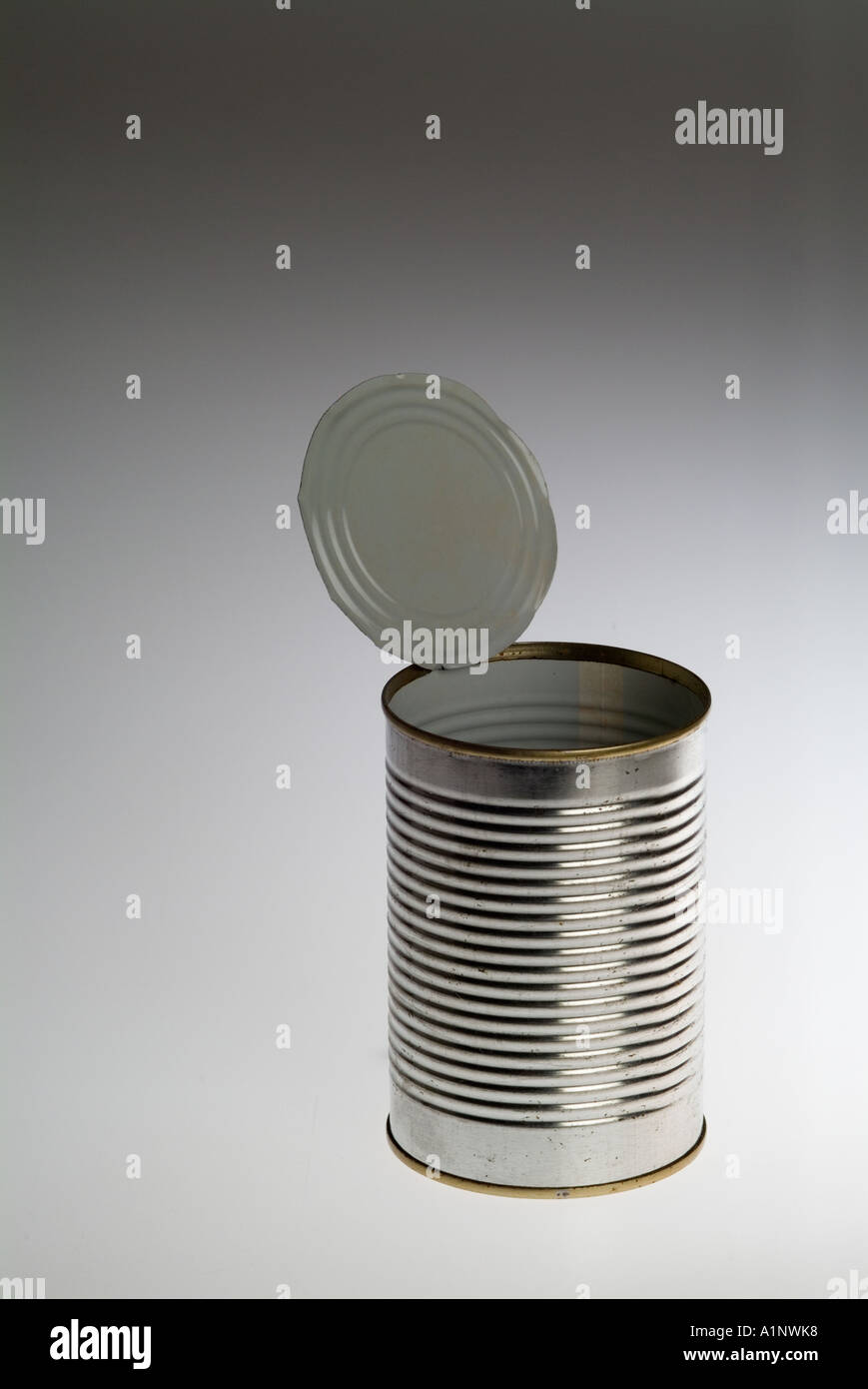 empty tin can with lid still attached Stock Photo - Alamy