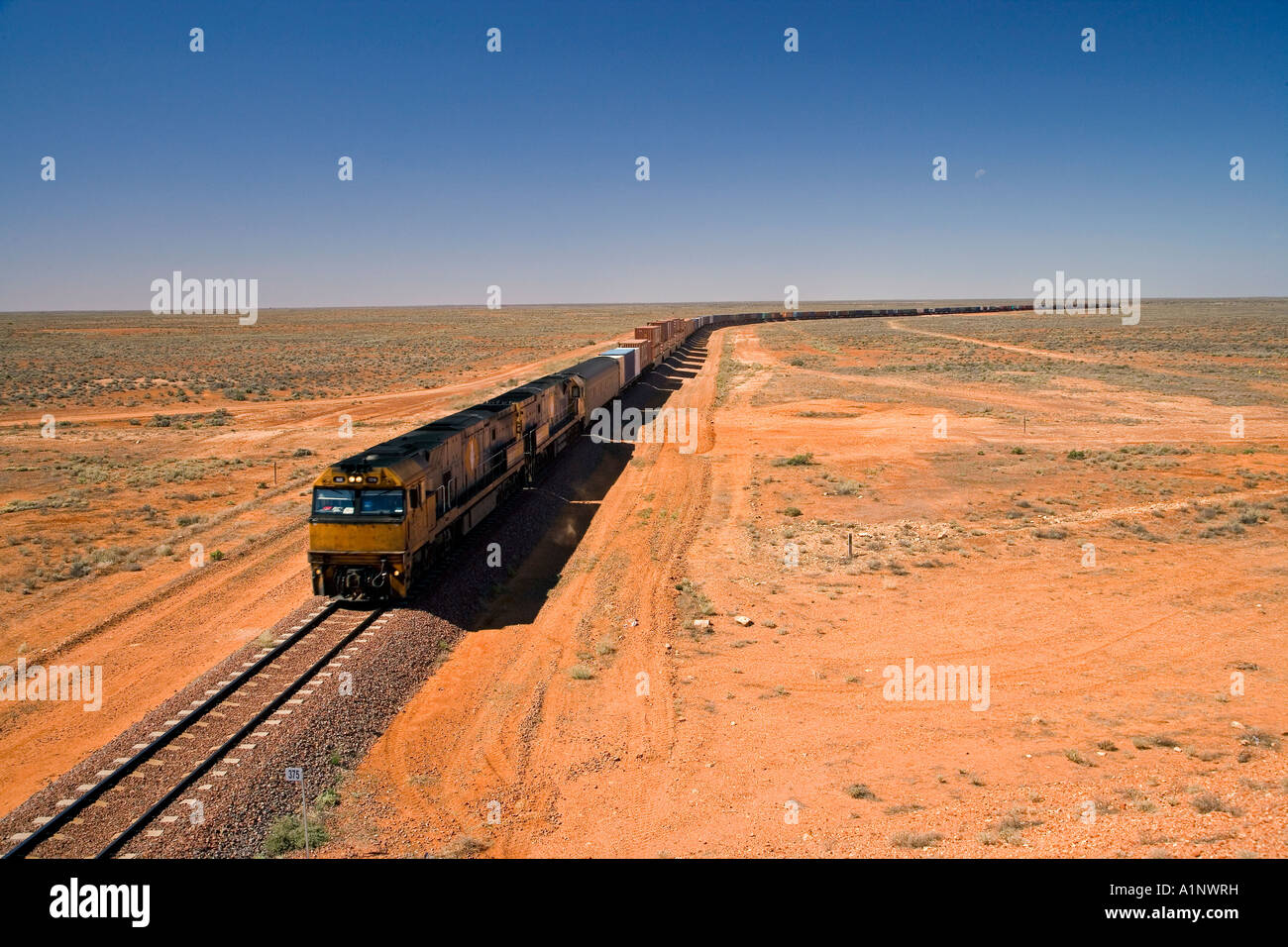 Freight Train at Coondambo Outback South Australia Australia Stock ...