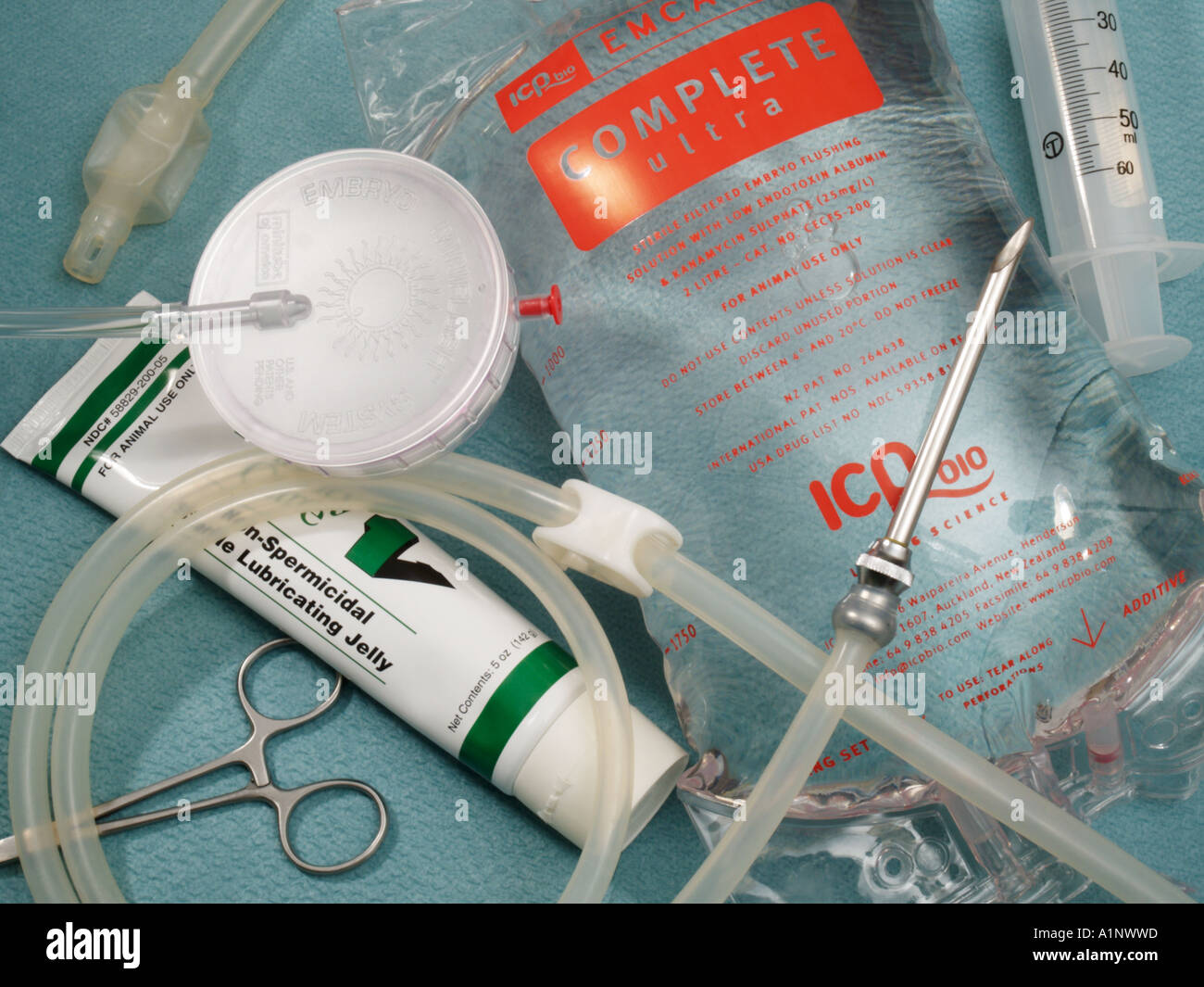 Veterinary medical equipment for embryo flushing including sterile ...