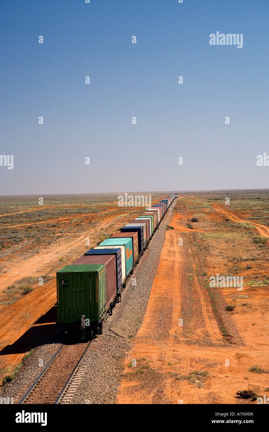 Freight Train at Coondambo Outback South Australia Australia Stock ...