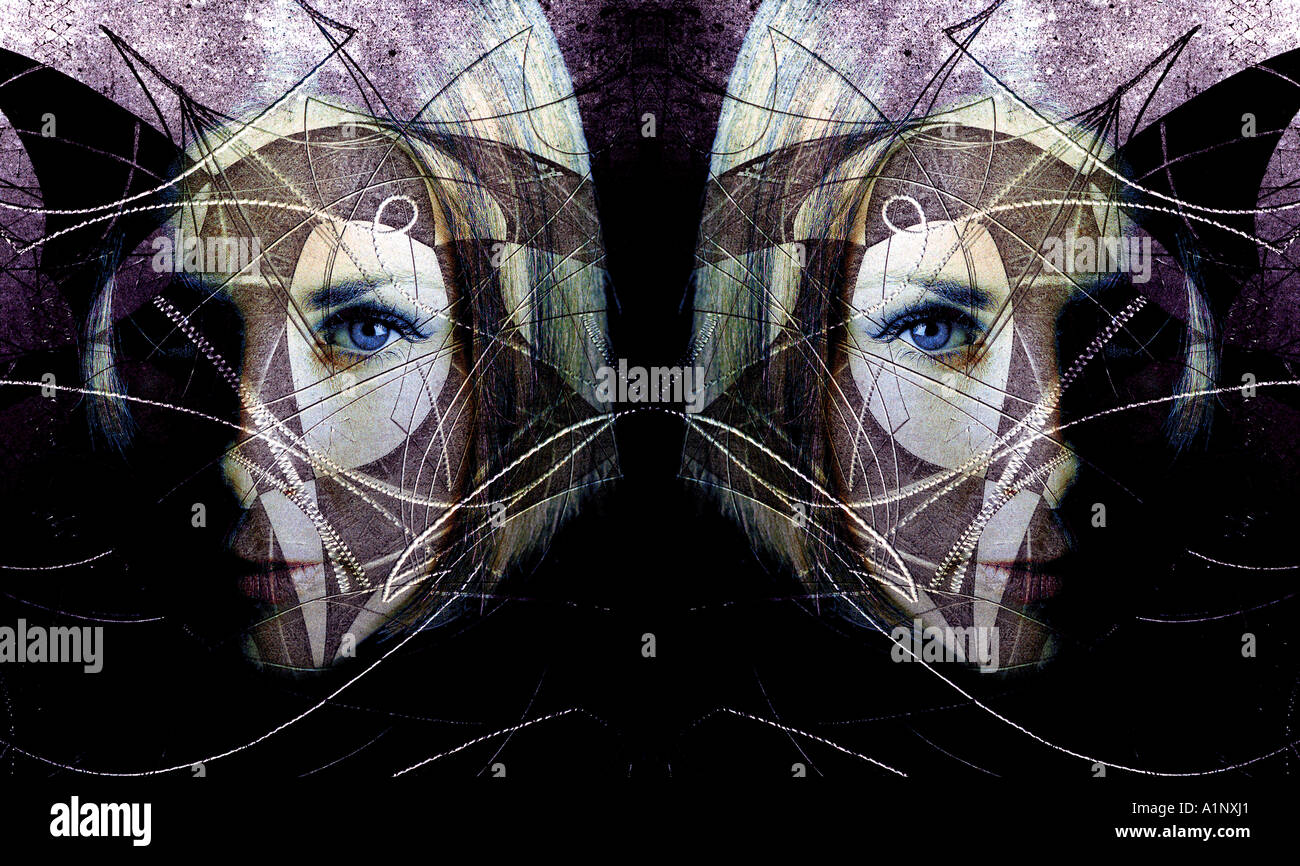 Mirror Image of womans face Stock Photo - Alamy