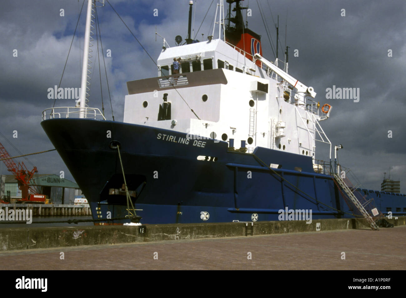Oil rig support ship that supplies the North Sea Oil fields in England ...