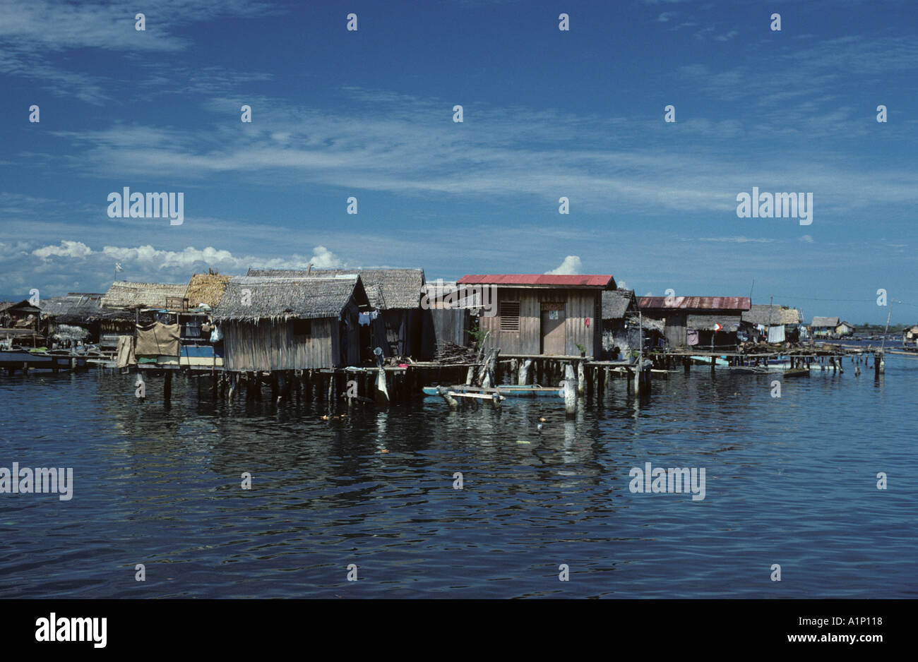 Taluksangay village on stilts over the sea near Zamboanga Badjao Badjau ...