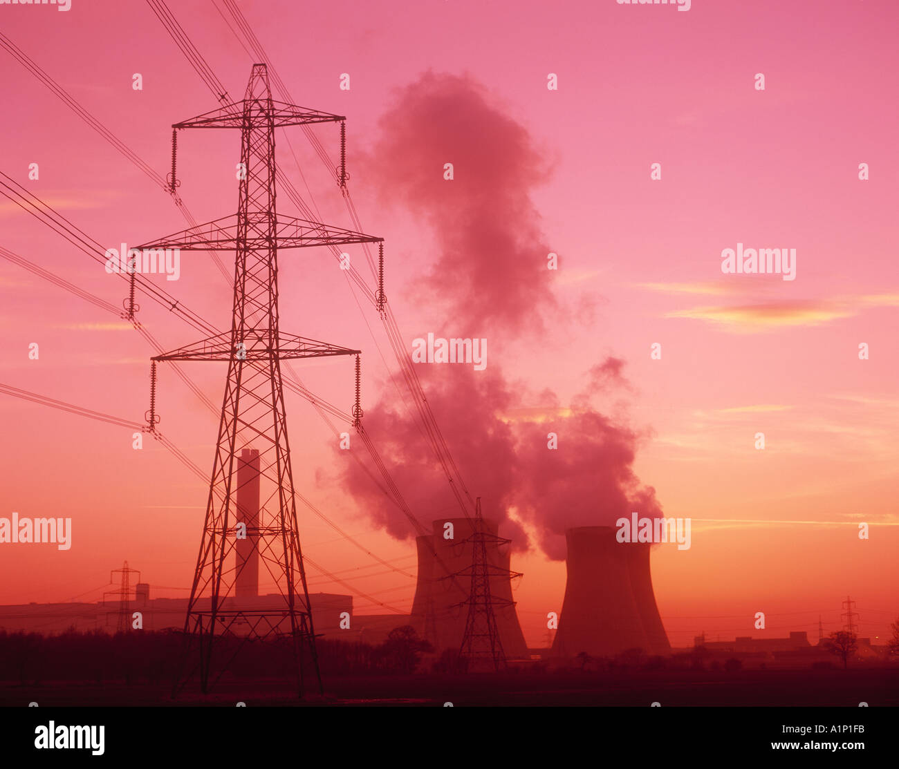 Cooling Towers An electricity pylon of the National Grid Ferrybridge ...