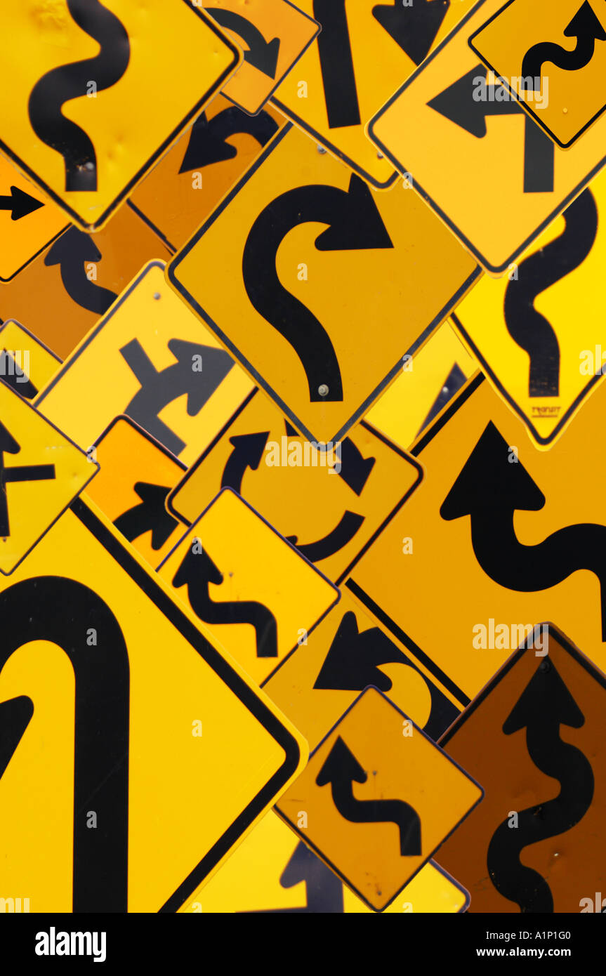 multiple road signs Stock Photo - Alamy
