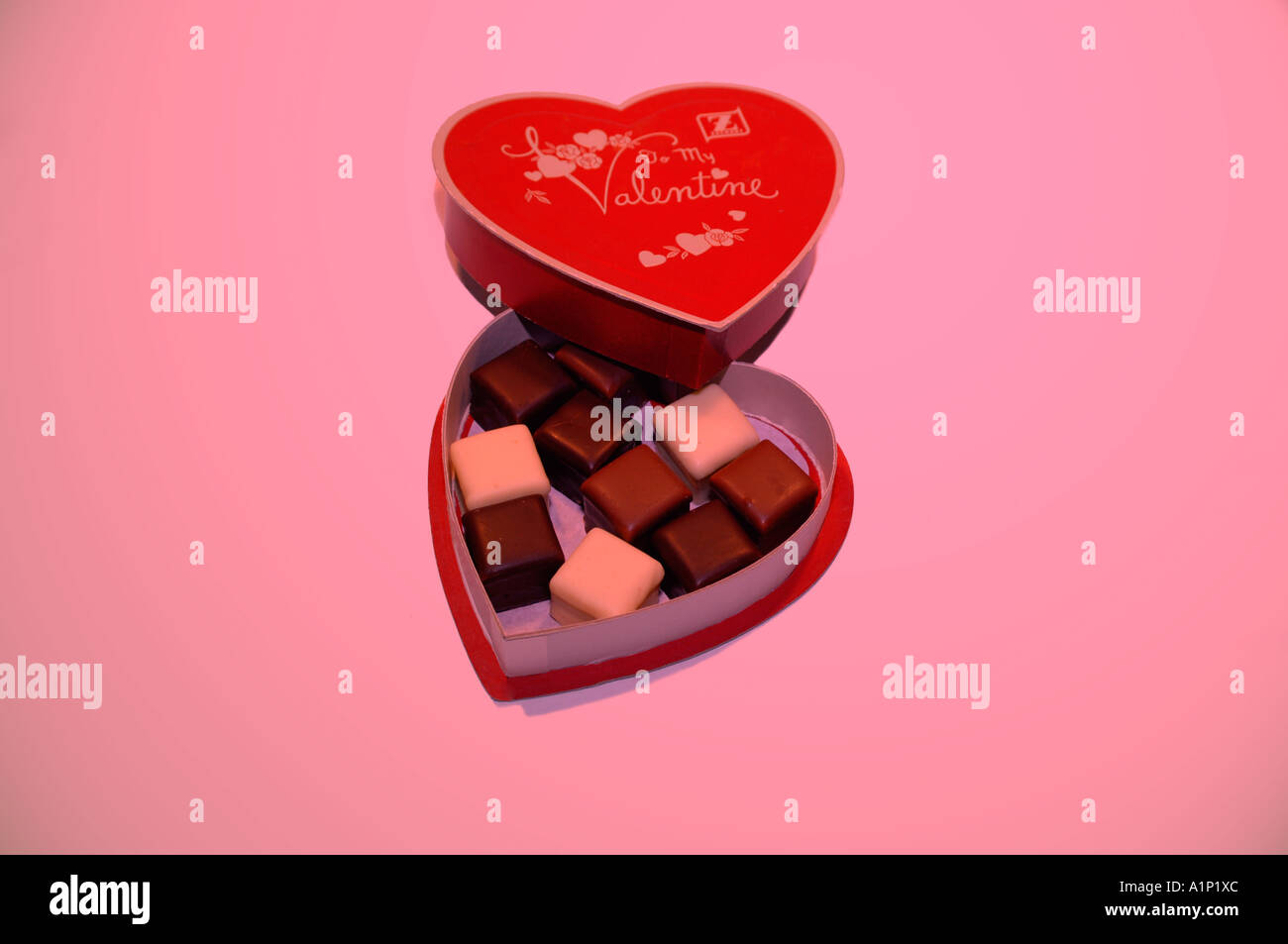 Heart shaped box of chocolates for Valentines Day Stock Photo - Alamy
