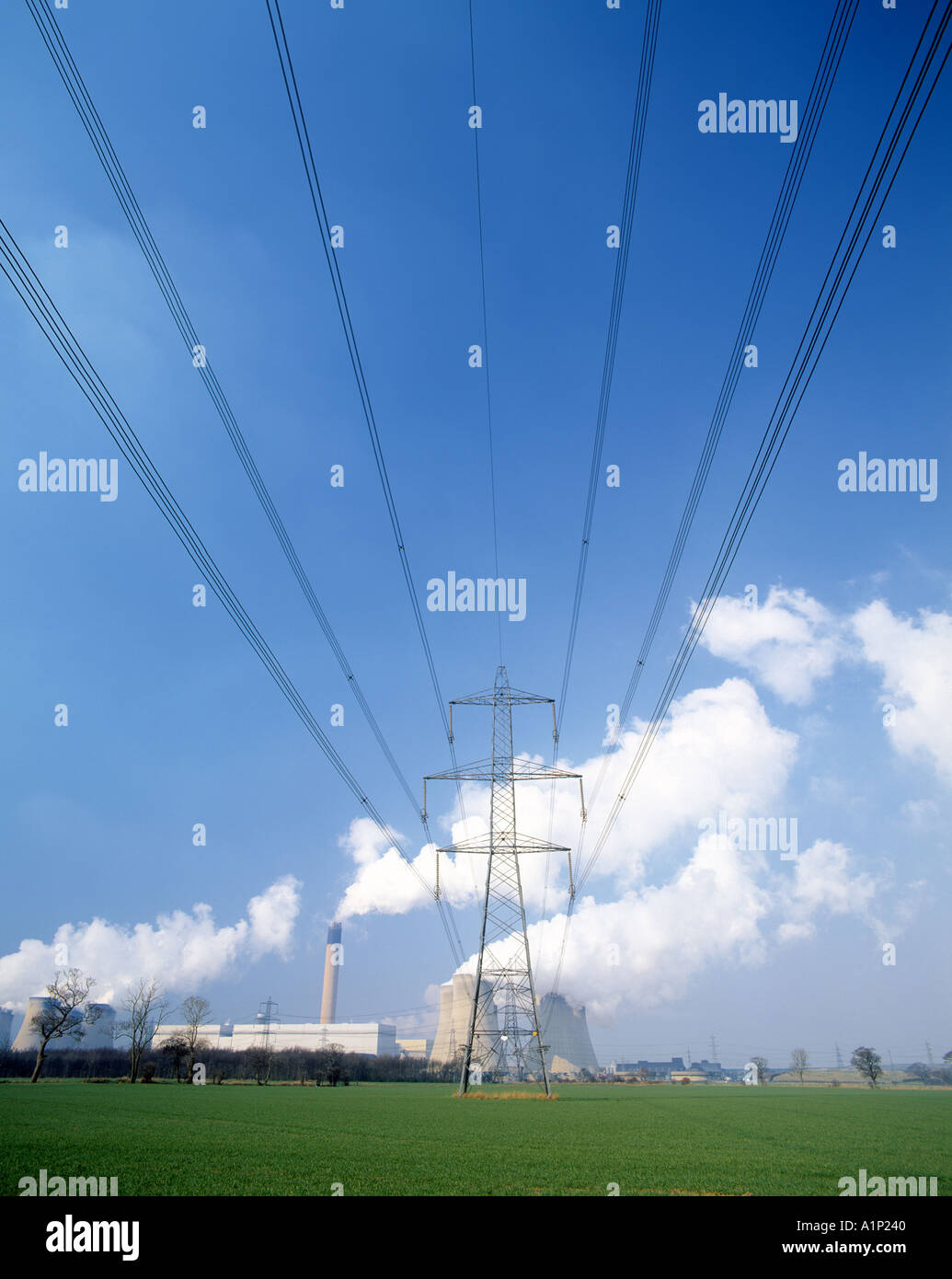 An electricity pylon of the National Grid Power Station Drax Yorkshire ...