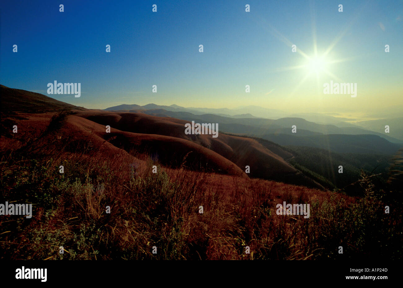 Sunrise over Long Tom Pass in South Africa Stock Photo - Alamy