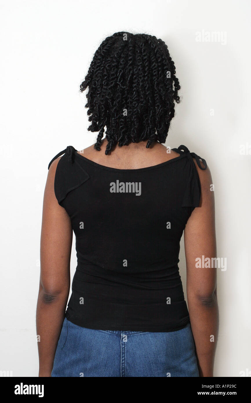 back of African American black woman Stock Photo - Alamy