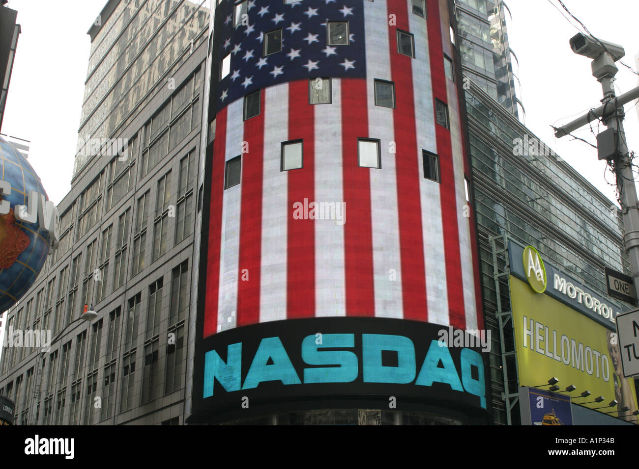 Nasdaq billboard with American Flag Stock Photo - Alamy