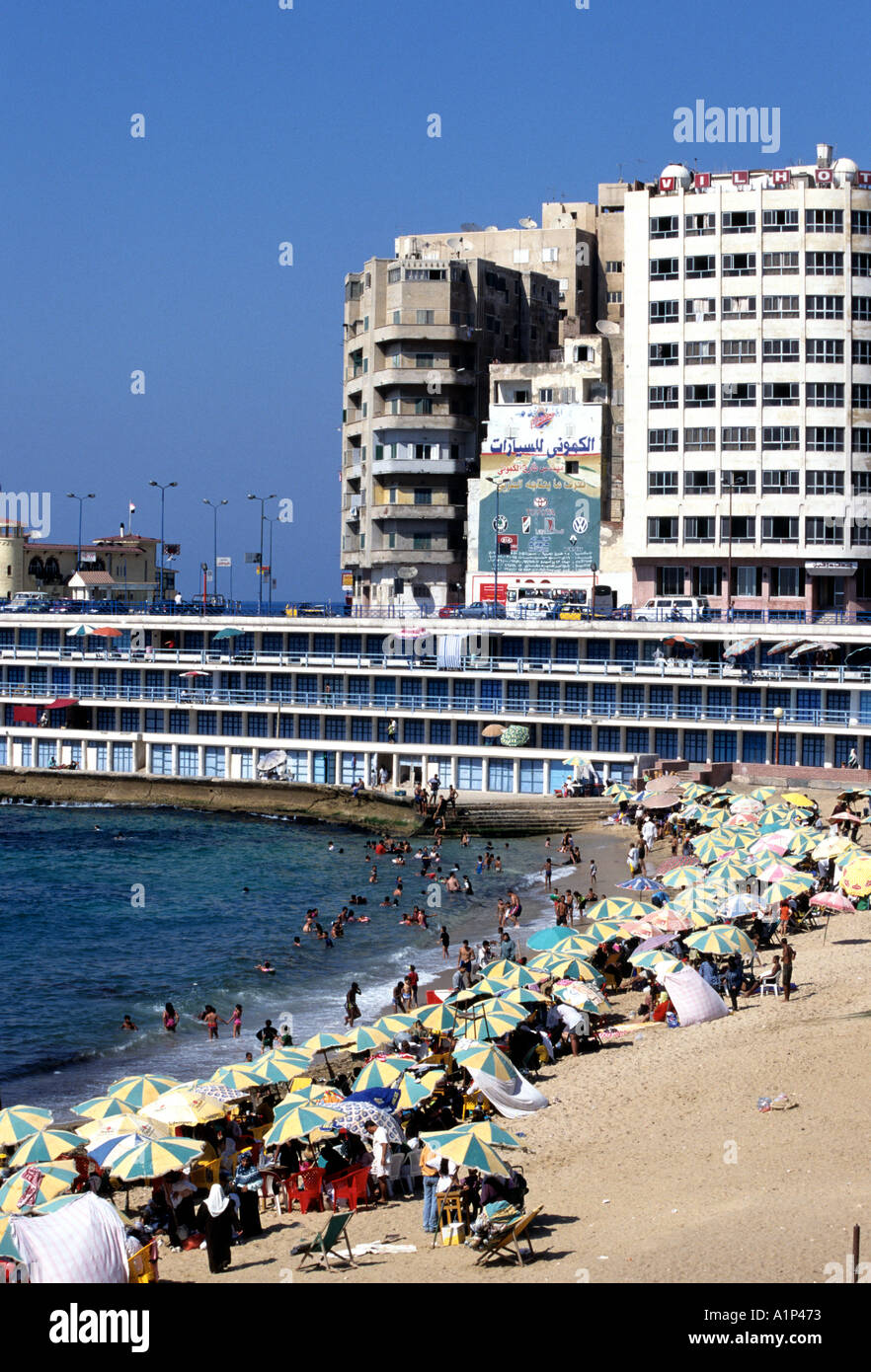 Estanly Beach Alexandria Egypt Stock Photo - Alamy