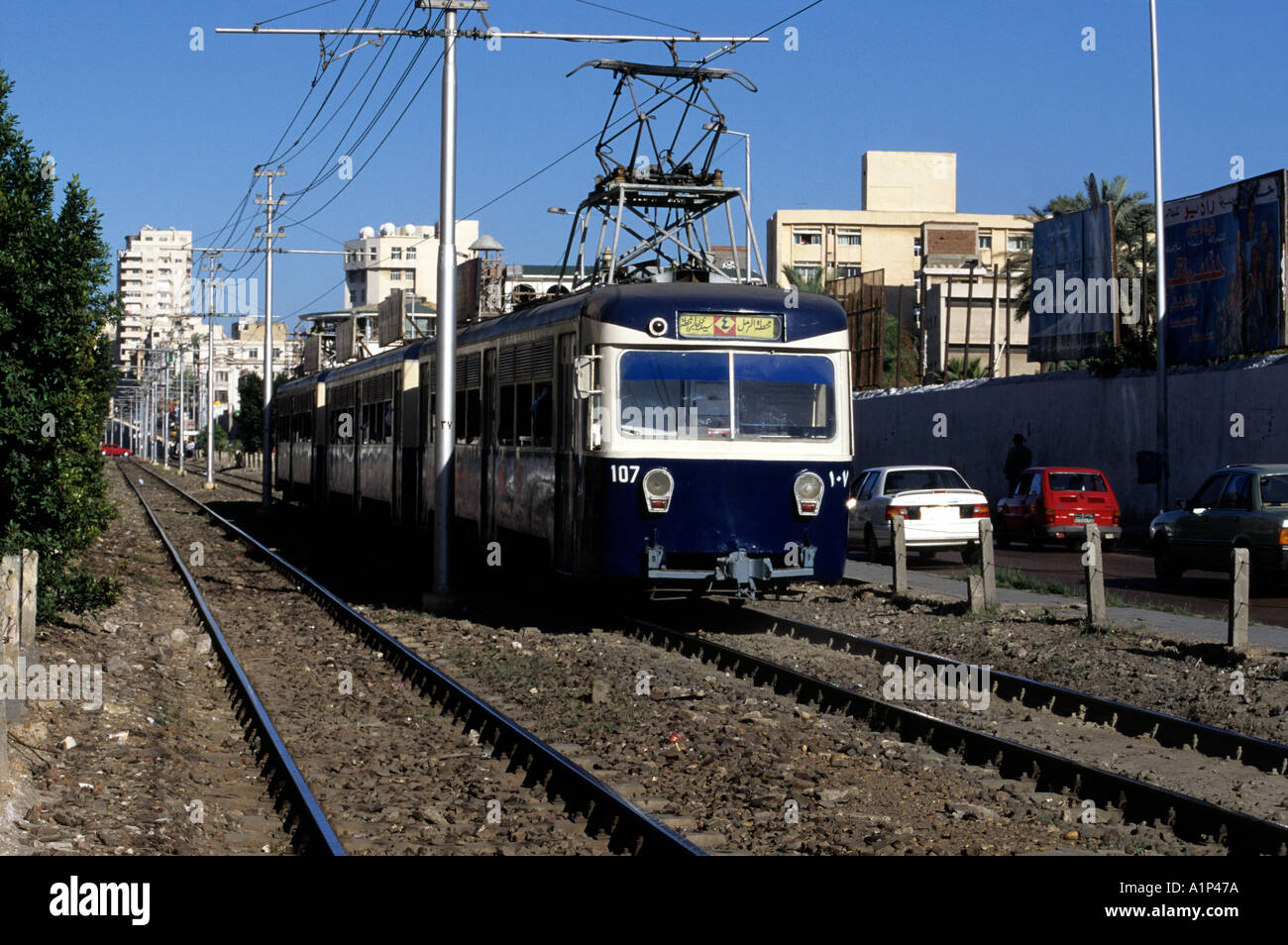 Train Tram in Alexandria Egypt Stock Photo - Alamy