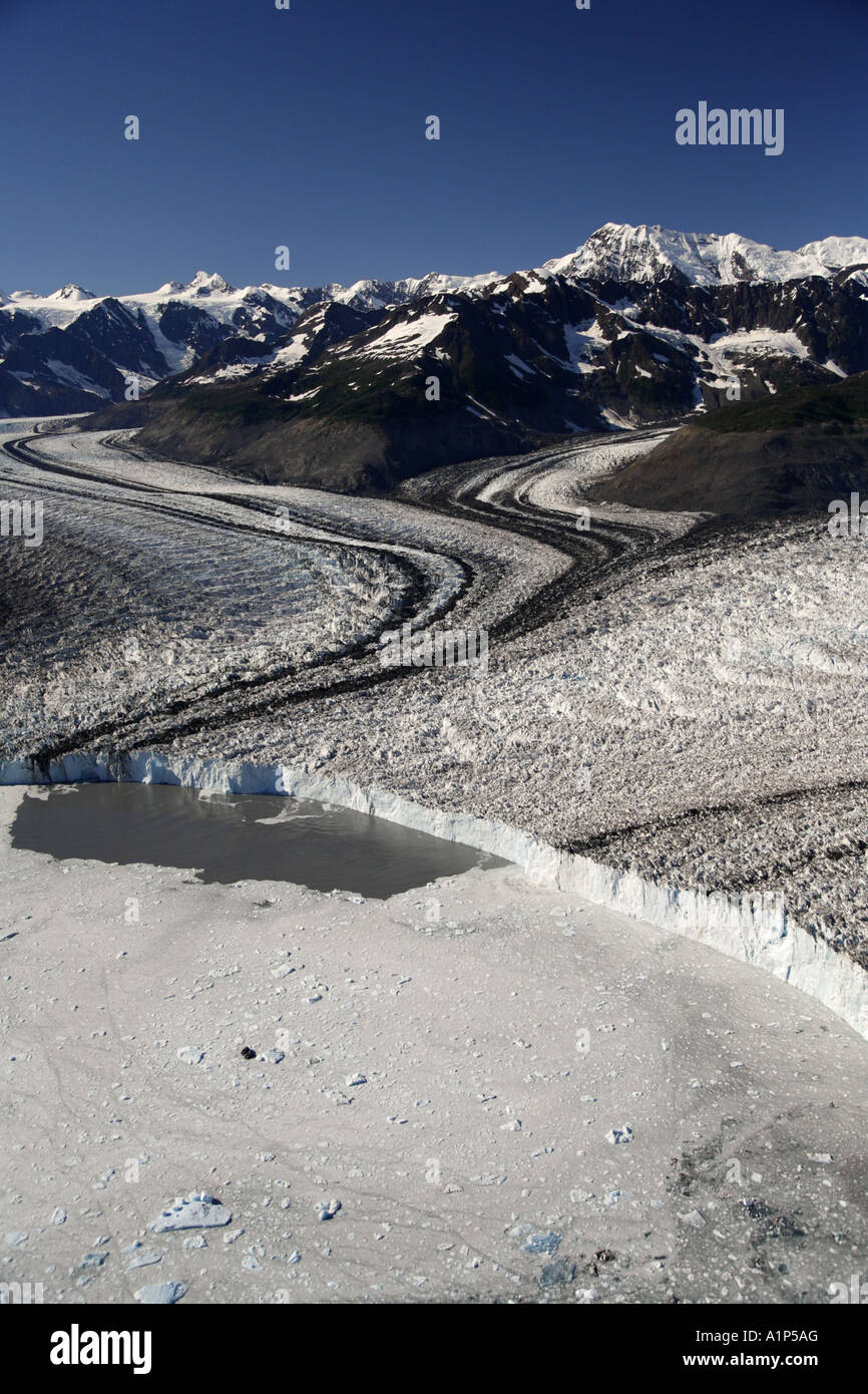 Aerial Columbia Glacier and Columbia Bay Prince William Sound Chugach ...