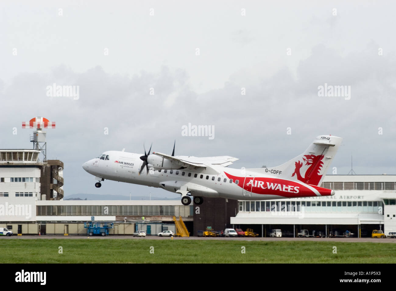 Air Wales ATR 42 Taking Off Cardiff International Airport Rhoose Vale ...
