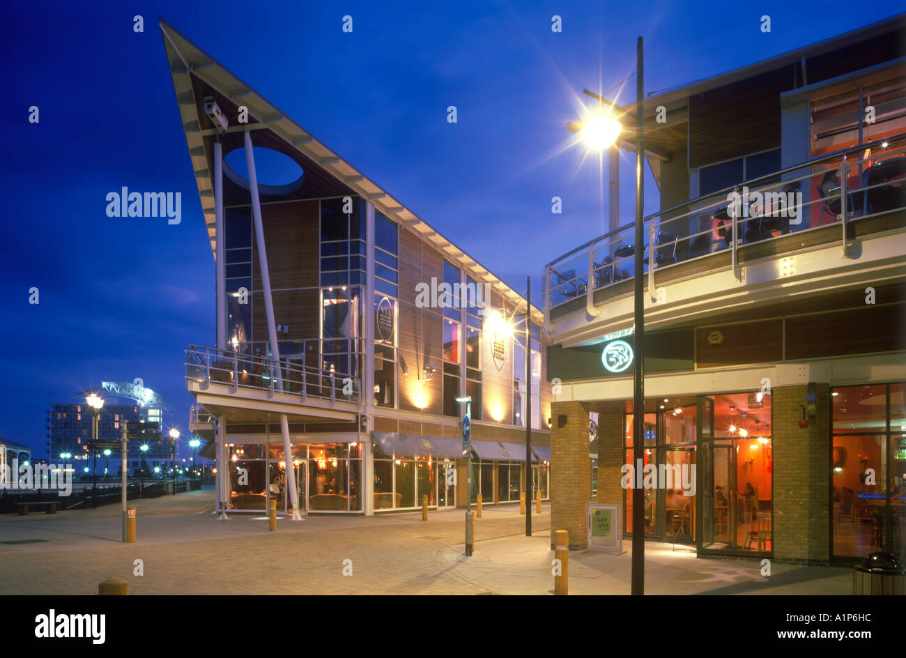 Pubs and Restaurants Mermaid Quay Cardiff Bay South Wales Stock Photo ...