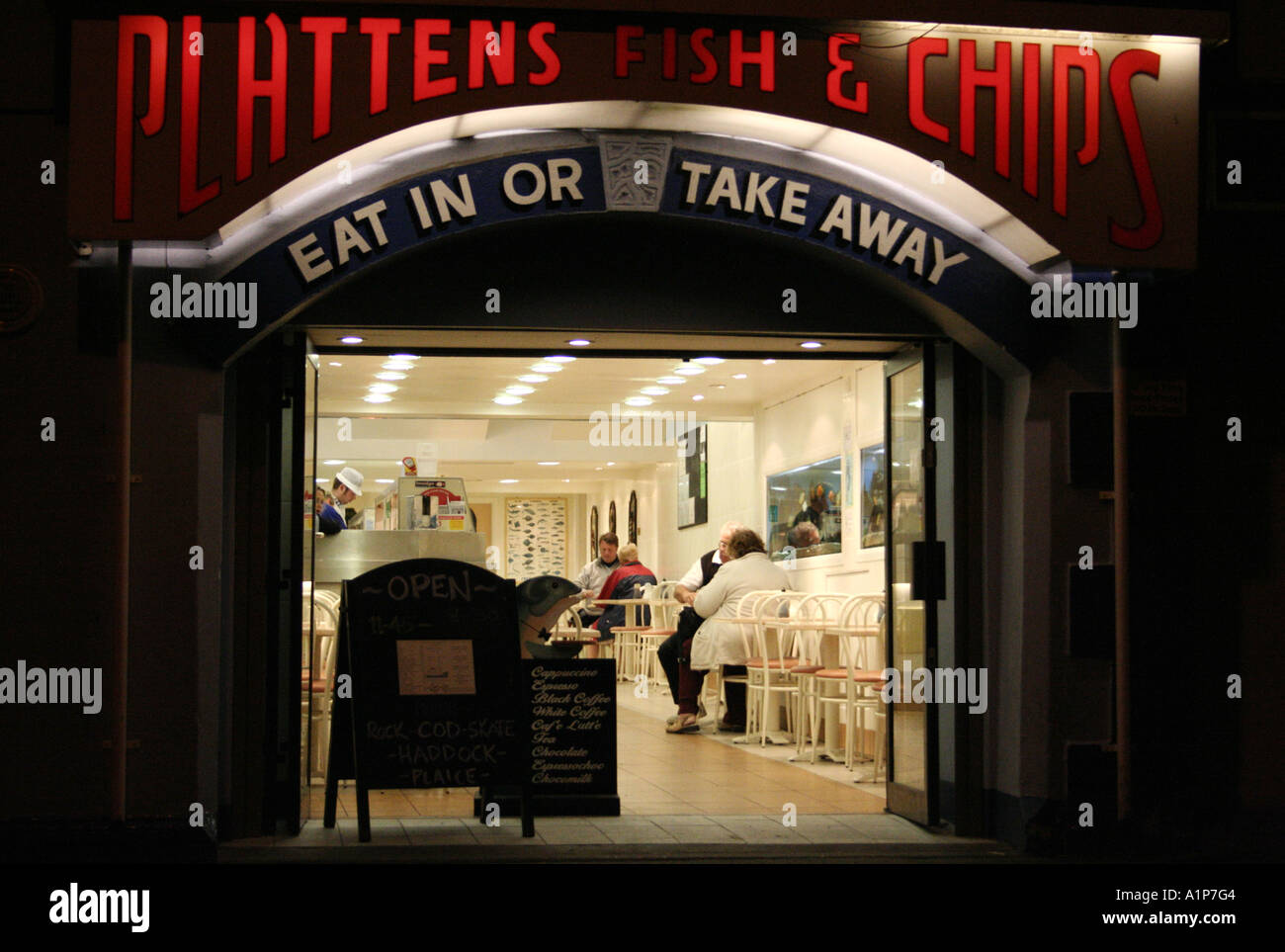 Fish and Chip shop at seaside Stock Photo - Alamy