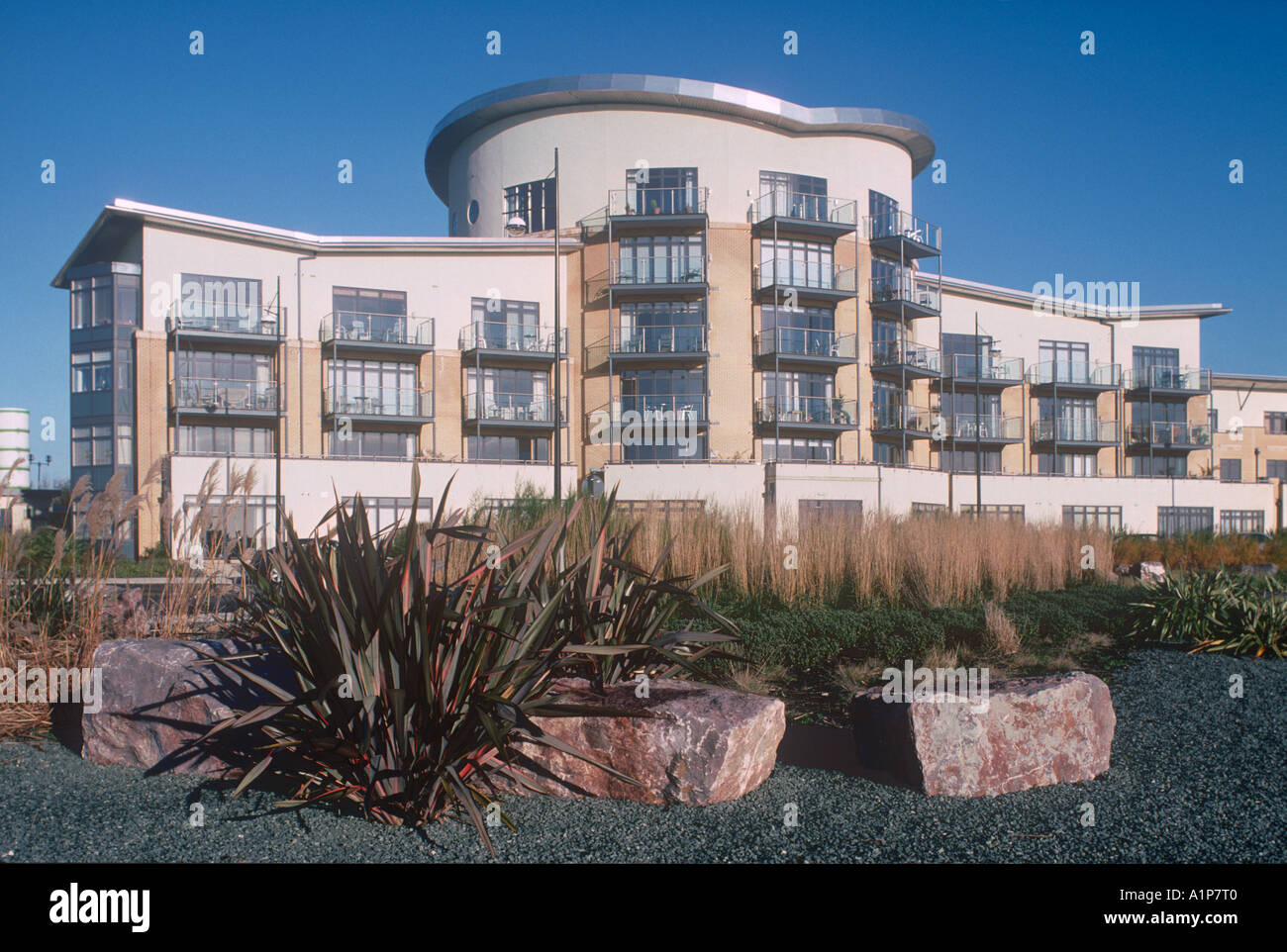Modern Apartments Cardiff Bay South Wales Stock Photo - Alamy