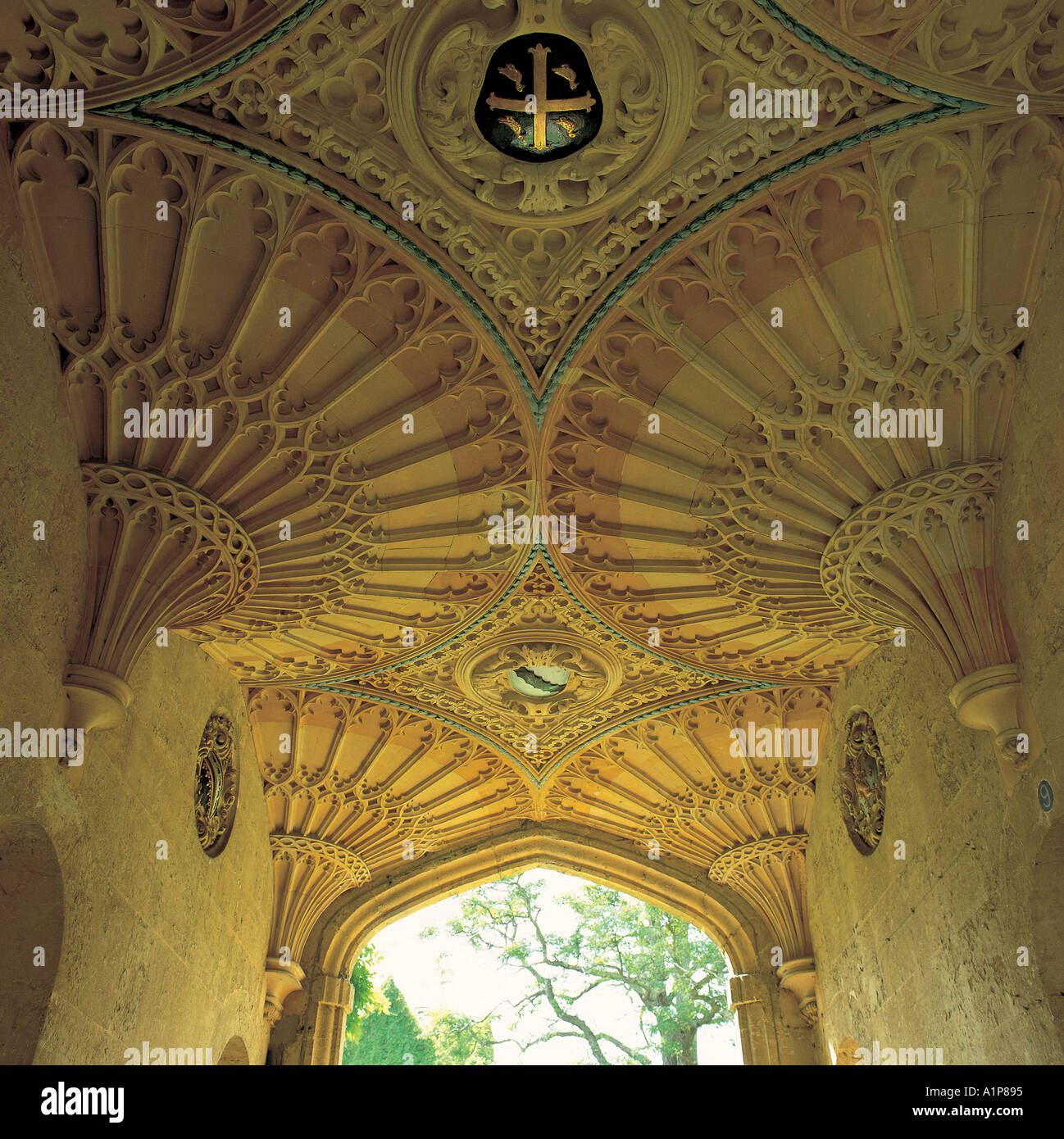 Radcliffe Quad gateway fan vaulting University College Oxford Stock ...