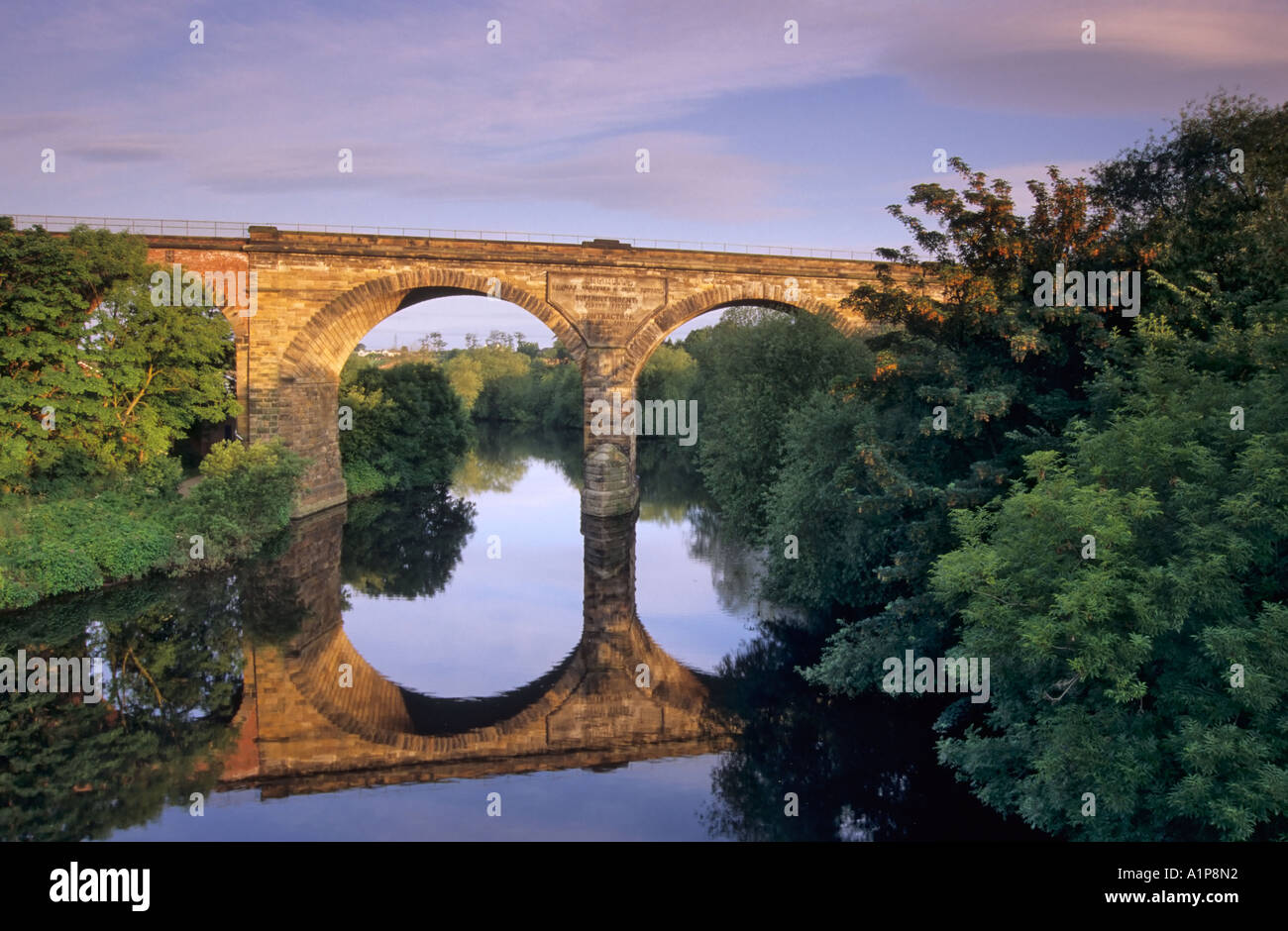 Yarm Viaduct, River Tees, Cleveland / North Yorkshire, England Stock ...